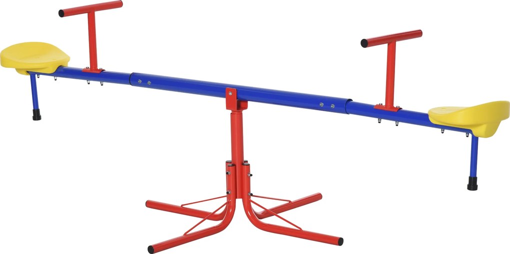 Outsunny 360° Otočný Houpací Můstek pro Děti 3+ let s Podstavcem ze 4 Tyčí, Zastavení a snadno uchopitelnými Rukojeťmi do Zahrady 184x76x71 cm Víceba…