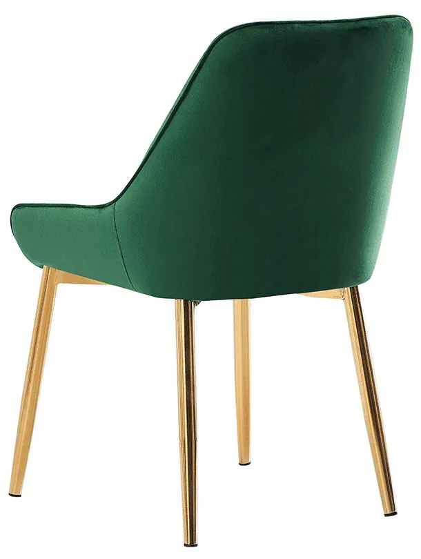 TEMPO Jídelní židle, smaragdová / gold chrom-zlatý, PERLIA