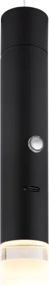 Globo 16060 - LED Stm dotyk nabíjecí svítidlo 2v1 PELO LED/2W/230/5V černá