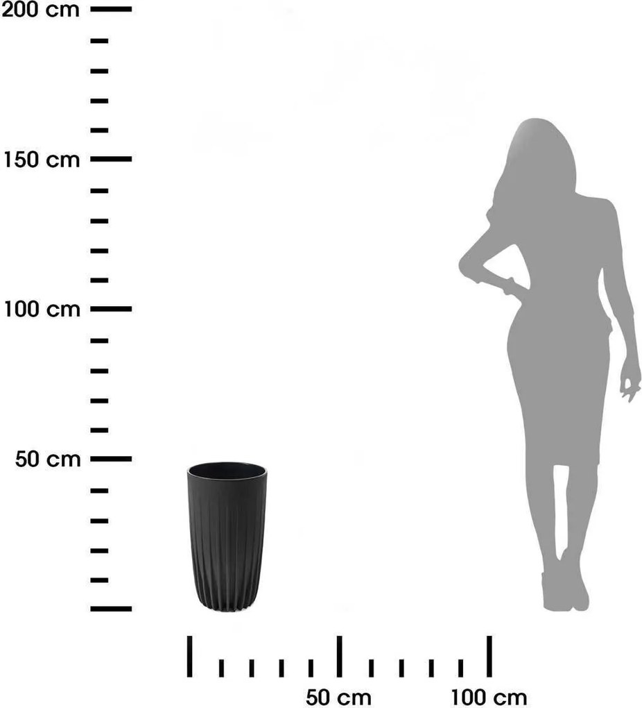 Květináč STRIPPED Eco 25x42 cm černý