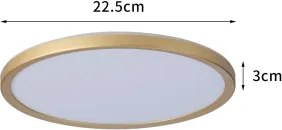 Brilagi - LED Koupelnové svítidlo ULTRA SLIM LED/12W/230V pr. 22,5 cm zlatá IP54