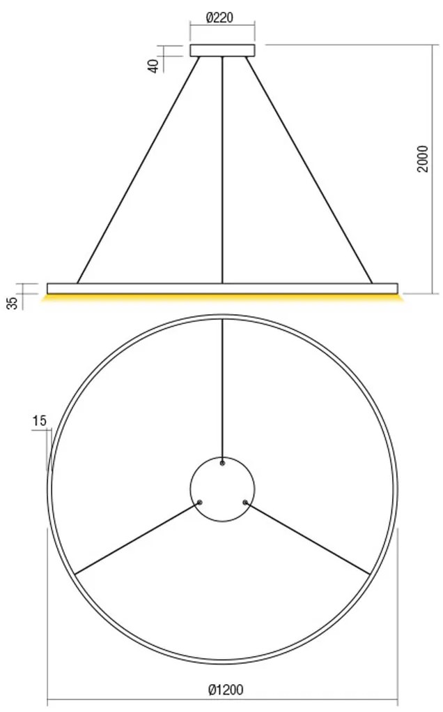 Redo 01-2881 závěsné LED svítidlo stmívatelné Febe pískově bílé, 75W, 3000K, ø120cm