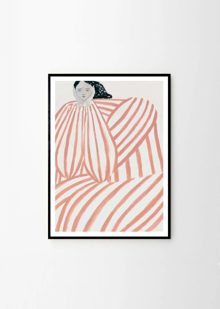 THE POSTER CLUB Autorský plakát Still Waiting by Sofia Lind 50 x 70 cm, růžová barva, papír