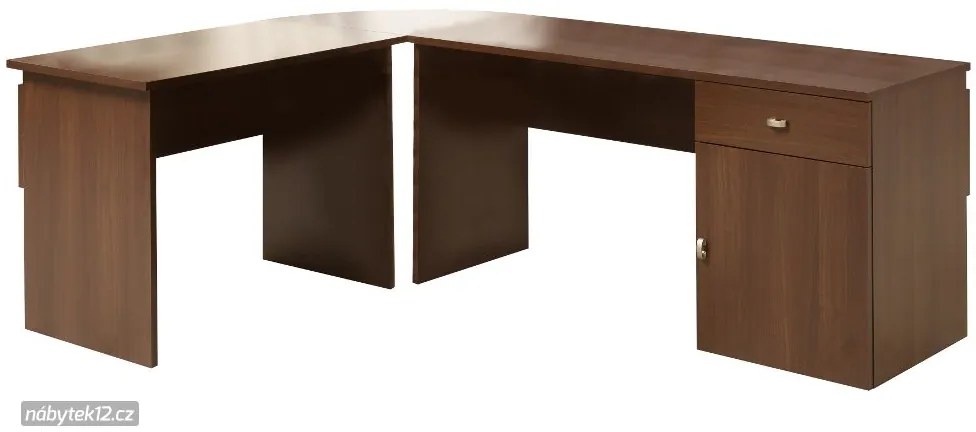 Prostorný psací stůl Madelin 3, LTD, třešeň malaga, 58x75x158 cm