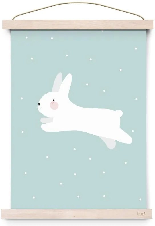 EEF lillemor Plakát do dětského pokojíčku White Rabbit A3, zelená barva, papír