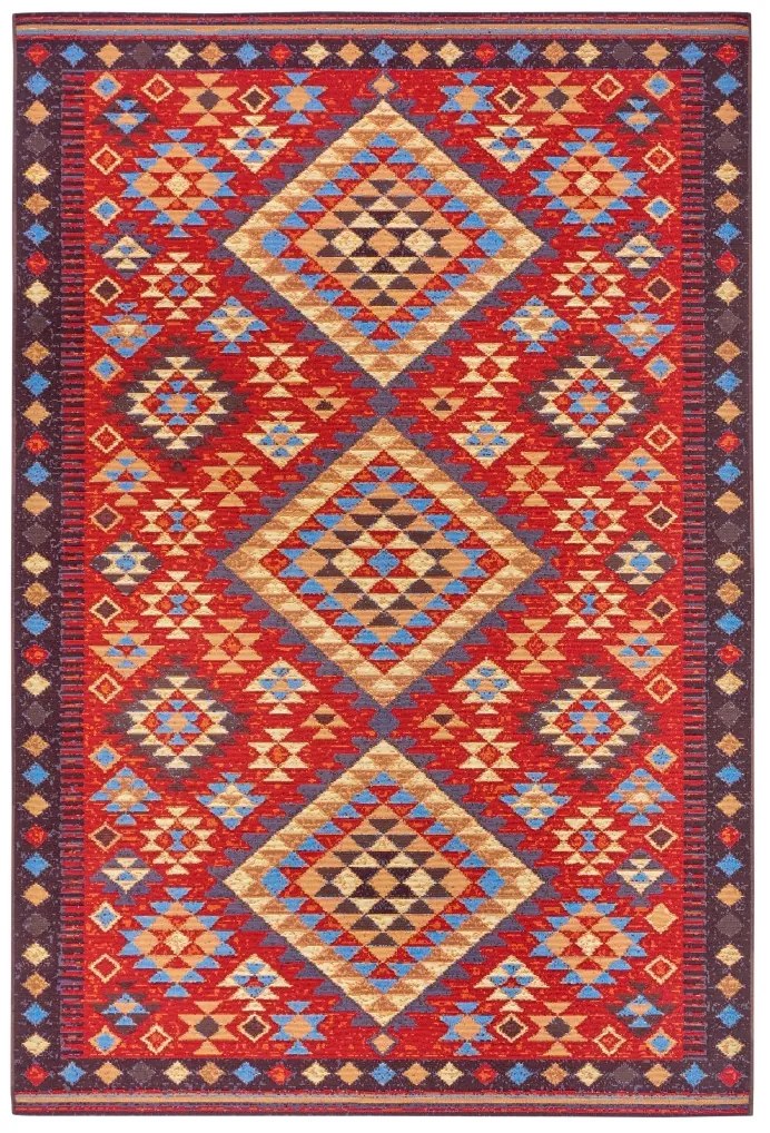 Hanse Home Collection koberce Kusový koberec Cappuccino 105875 Peso Red Blue - 80x165 cm