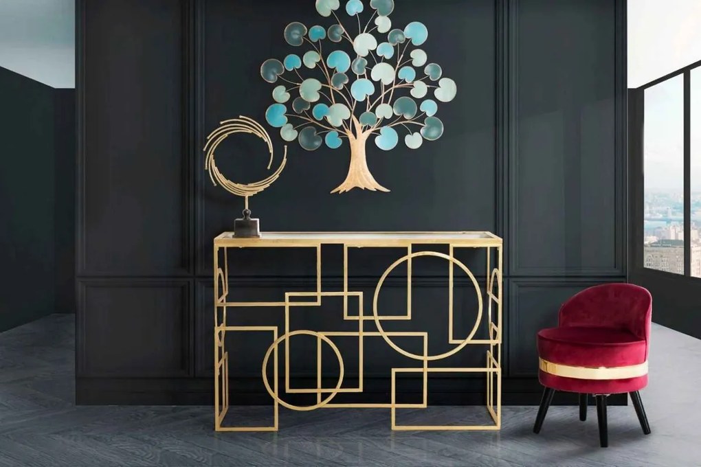 Designová konzole Vartouhi 120 cm zlatá