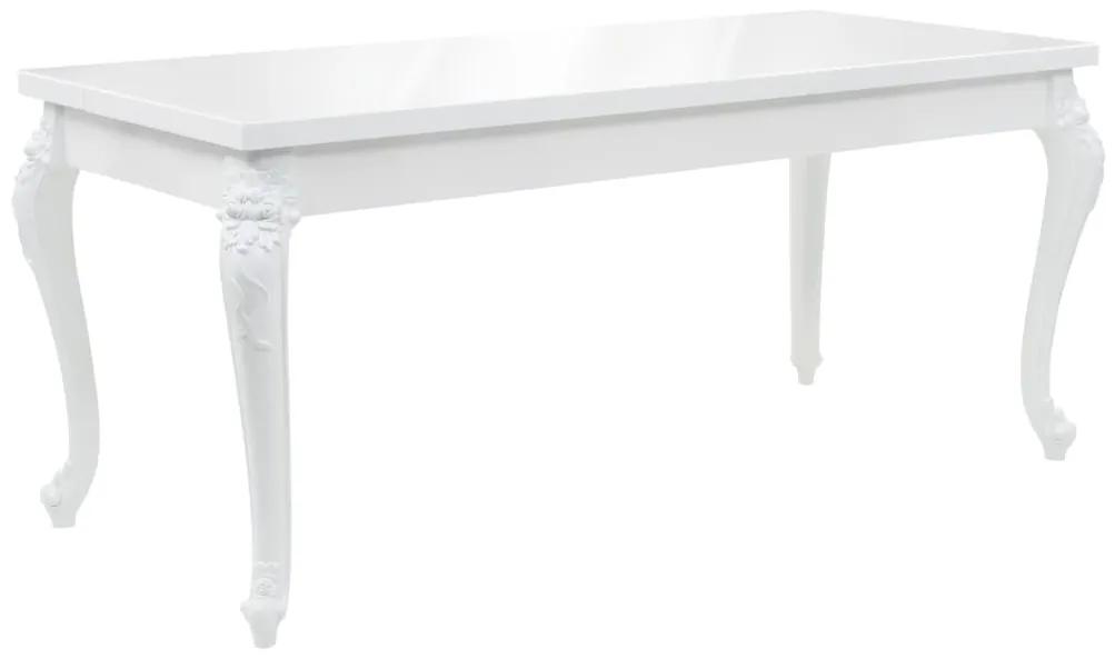 vidaXL Jídelní stůl 179 x 89 x 81 cm vysoký lesk bílý