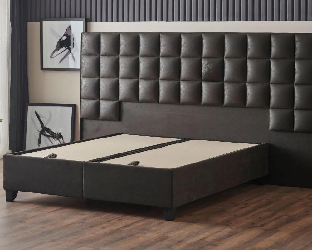 Čalouněná postel ELEGANCE s matrací - šedá 100 × 200 cm