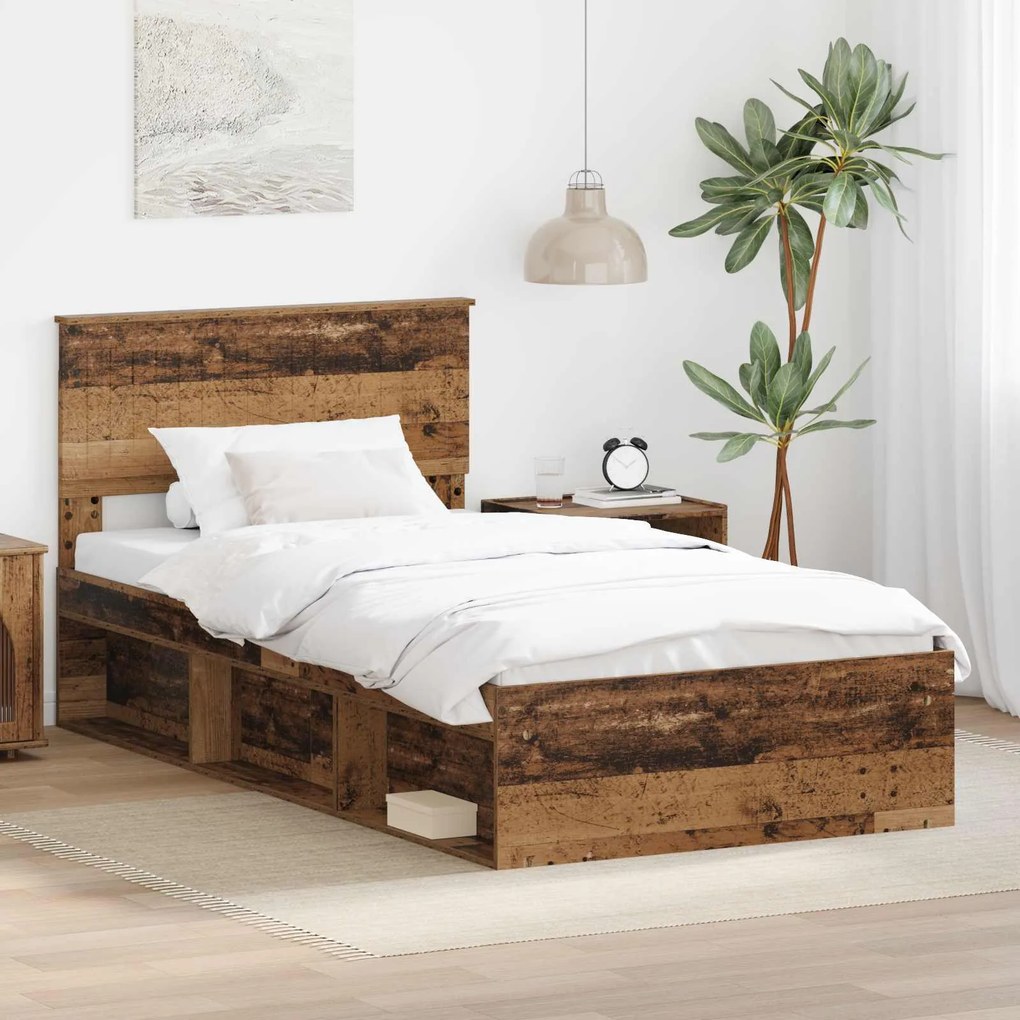 Rám postele Staré dřevo 100 x 200 cm Masivní borové dřevo 3410643