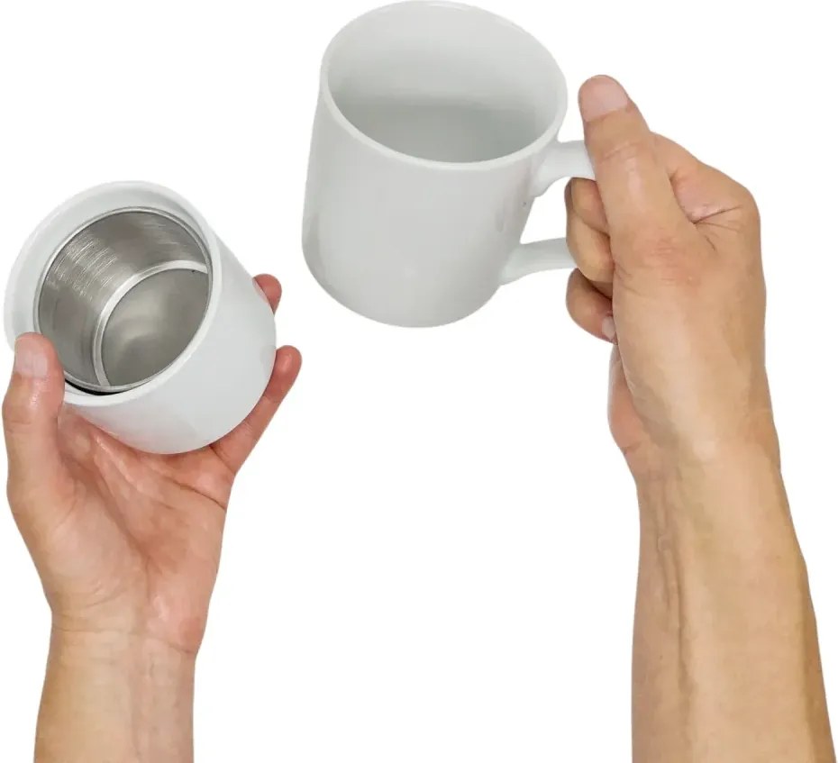 Set pro filtrovanou kávu Solo, 330 ml – porcelánový hrnek s nerezovým sítkem, bez filtrů