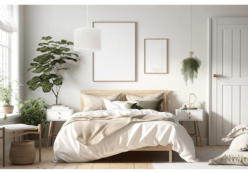 Závěsné svítidlo Juta, 1x bílé jutové stínítko, (fi 20cm), w