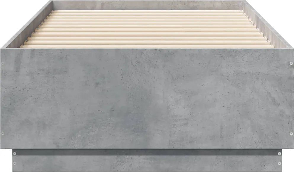 Rám postele s LED osvětlením betonově šedý 90 x 190 cm kompozit 3209663