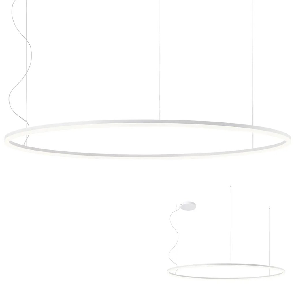 Redo 01-1718 závěsné LED stmívatelné svítidlo Orbit pískově bílá, 110W, 3000K, ø150cm