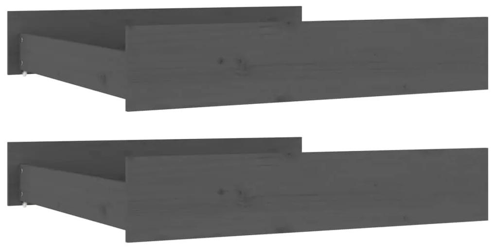 Zásuvky pod postel 2 ks šedé masivní borové dřevo - Default Title