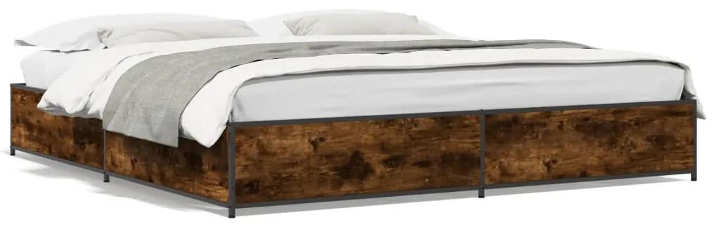 Rám postele kouřový dub 180 x 200 cm kompozitní dřevo a kov - Default Title