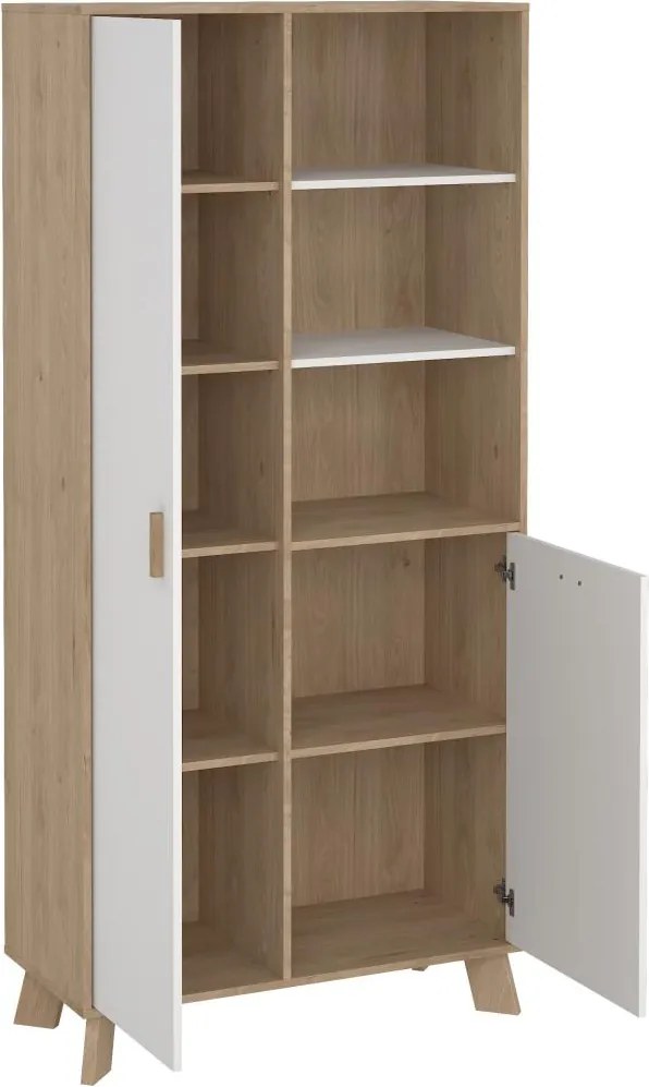 FALCO Knihovna Iker 719 jackson hickory/bílá