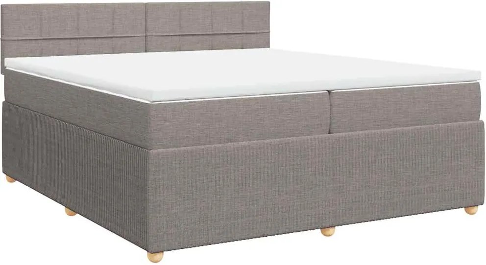 Box spring postel s matrací taupe 200x200 cm textil 3287567