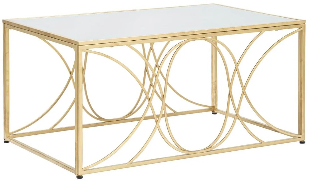 Designový konferenční stolek Parsons 90 cm stříbrný / zlatý
