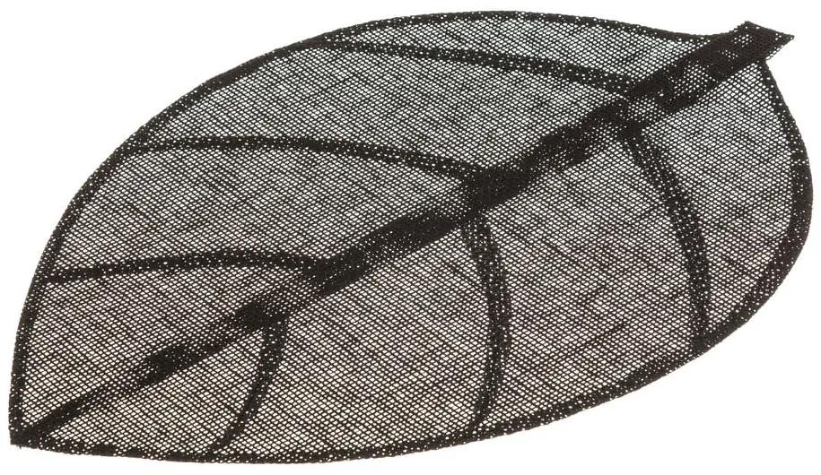 Černé prostírání ve tvaru listu Unimasa, 50 x 33 cm