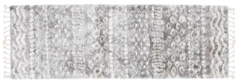 Kusový koberec shaggy Alsea šedý atyp 80x200cm