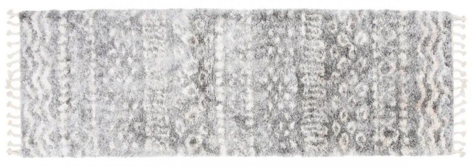 Kusový koberec shaggy Alsea šedý atyp 80x300cm