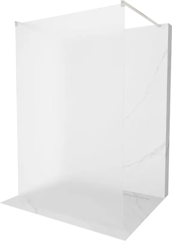 Mexen Kioto, sprchová zástěna Walk-In 130 x 200 cm, 8mm sklo námraza, broušená ocel profil, 800-130-002-97-30