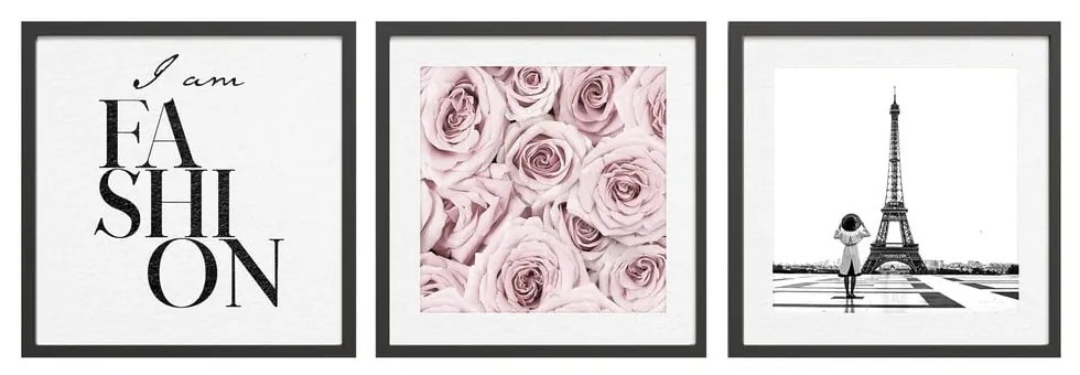 Obrazy v sadě 3 ks 30x40 cm Parisienne – Styler Biano.cz