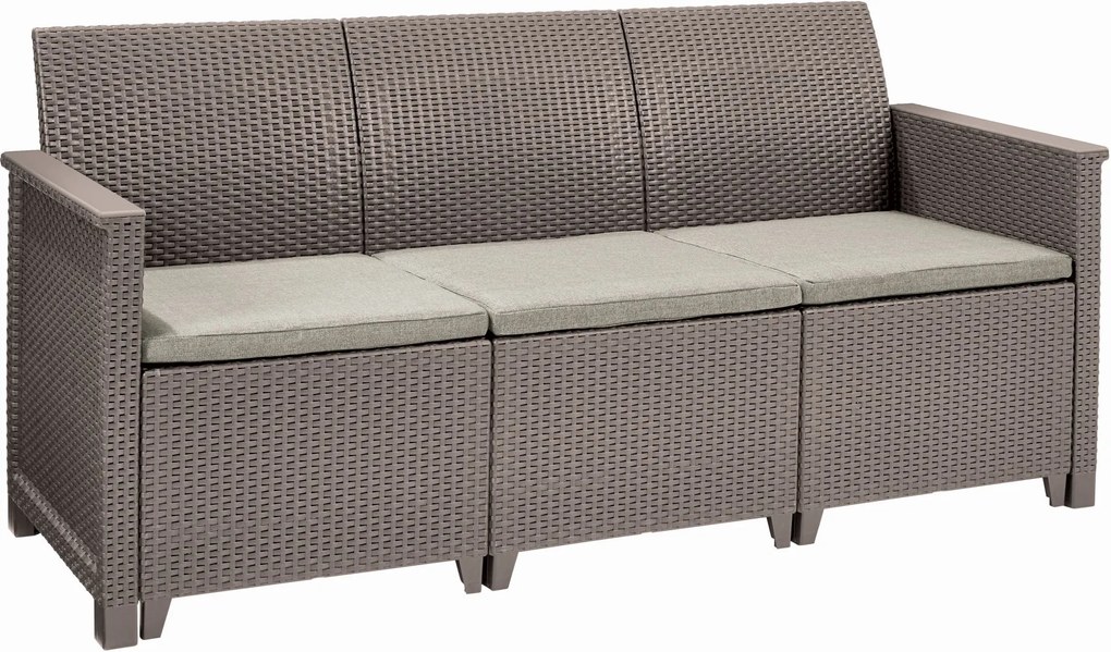 KETER ELODIE 3 SEATER Set zahradní s úložným stolem, cappuccino/béžová 17212057