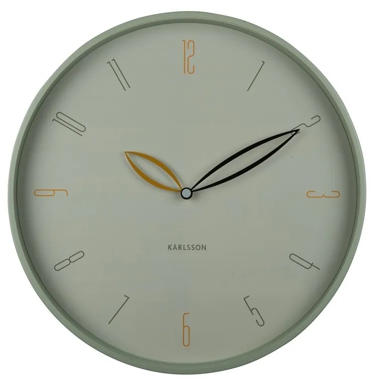 Karlsson 6012GR designové nástěnné hodiny zelená, pr. 40 cm