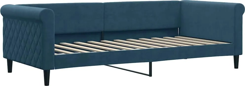 Válenda s přistýlkou a zásuvkami modrá 90 x 200 cm samet 3197818