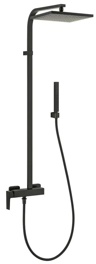 Alpi Una- Sprchová baterie nástěnná, pevná sprcha + ruční sprcha - komplet, černá matná 18SM2251 NE