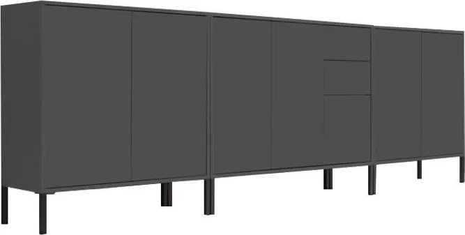 XXXLutz ŠIROKÁ KOMODA, antracitová, 263,5/86/33 cm MID.YOU - Komody na nožičkách - 001067012901