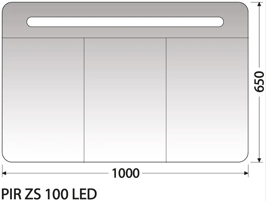 INTEDOOR zrcadlová třídveřová skříňka s integrovaným LED osvětlením PIR ZS 100 LED Varianta: 80 Dub Halifax přírodní