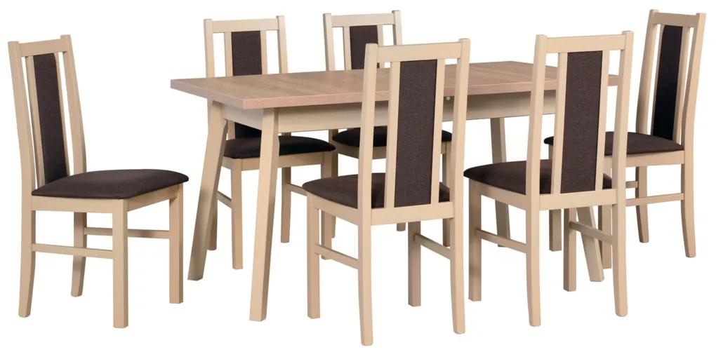 Drewmix Jídelní stůl Oslo V, 6x židle Boss XIV