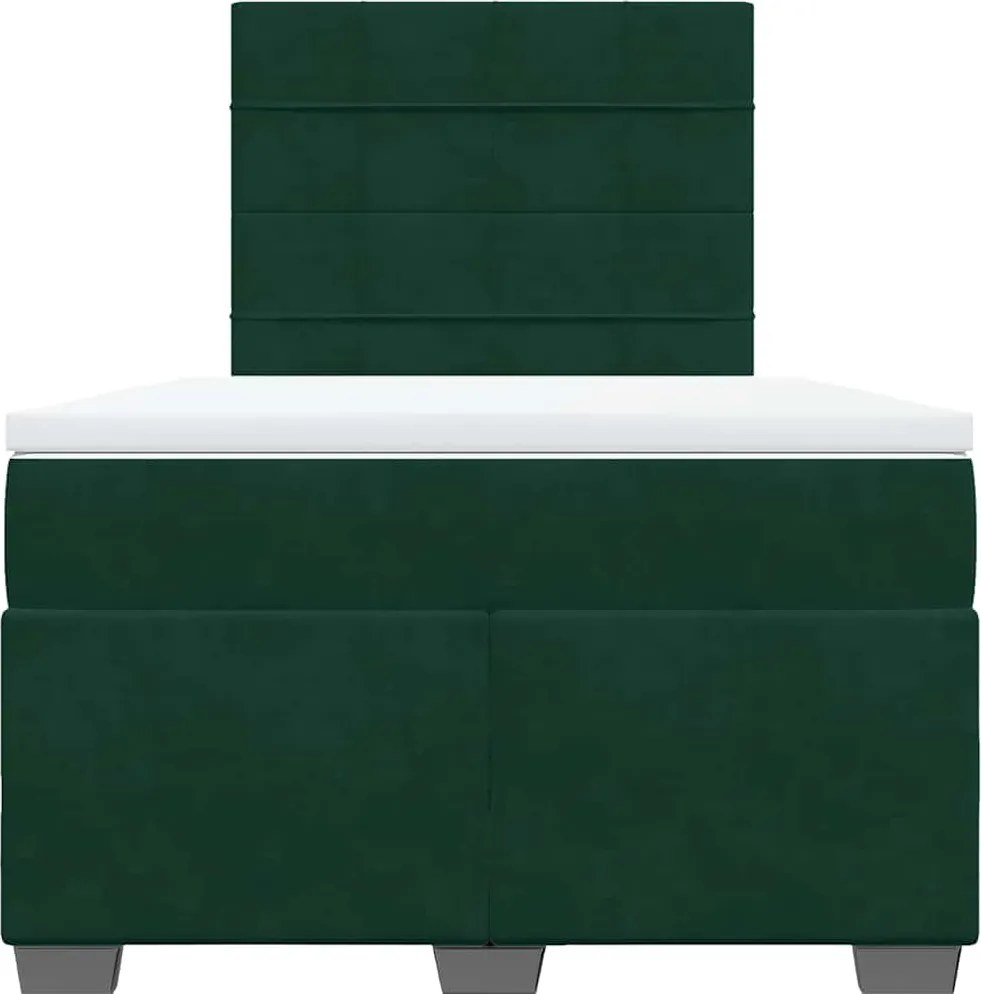 Box spring postel s matrací tmavě zelená 120 x 200 cm samet 3290885