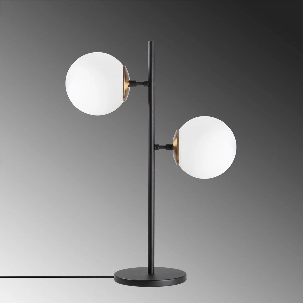OPVIQ Stolní lampa FAZLI černá čiré sklo