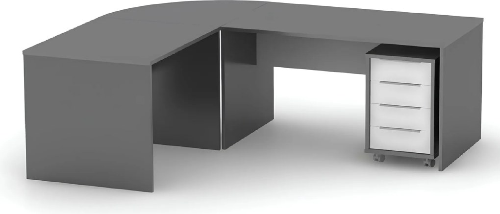 Psací stůl LEVERO I  - grafit / bílá