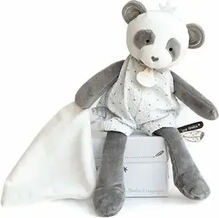 Doudou Dárková krabička - Plyšová panda s dečkou 28 cm