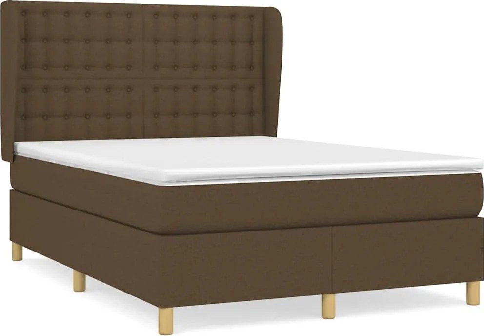 Box spring postel s matrací tmavě hnědá 140x200 cm textil 3128848