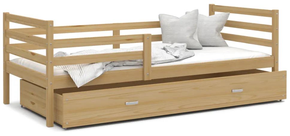 Dětská dřevěná postel JACEK P1, 190x80, borovice