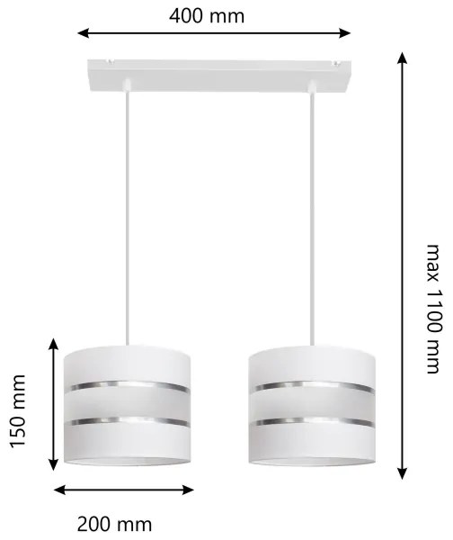 Lustr na lanku HELEN 2xE27/15W/230V bílá