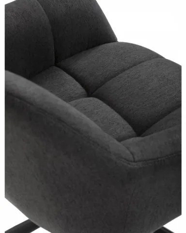 Jídelní židle křeslo tmavě šedá látka, otočný mechanismus 90°/90° (L/P), černý kov HC-532 GREY2