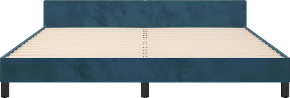 Rám postele s čelem tmavě modrý 180x200 cm samet 3125651