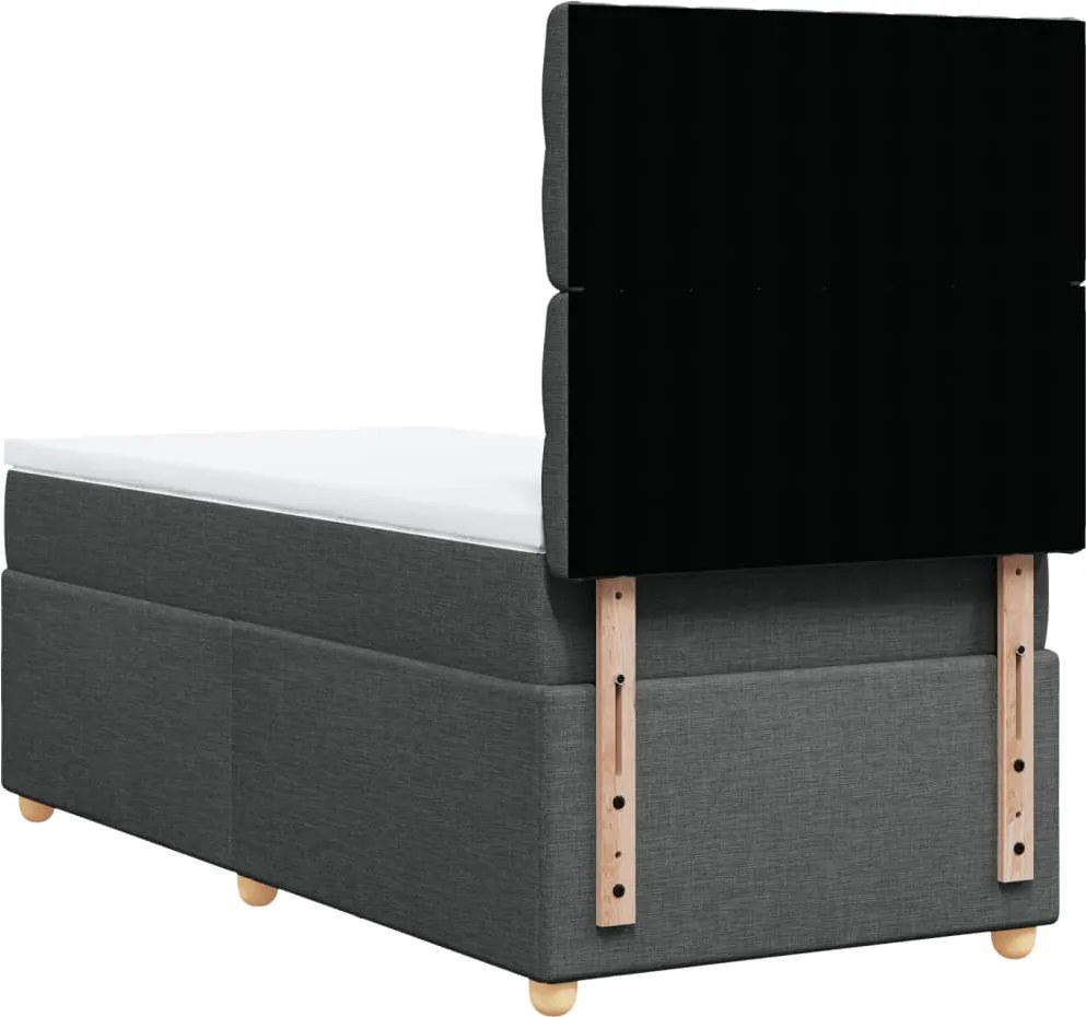 Box spring postel s matrací tmavě šedá 100 x 200 cm textil 3291199