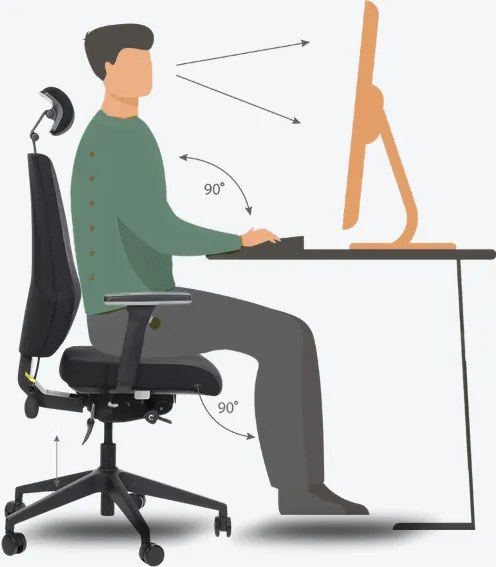 MERCURY Ergonomická kancelářská židle DELI - černá látka