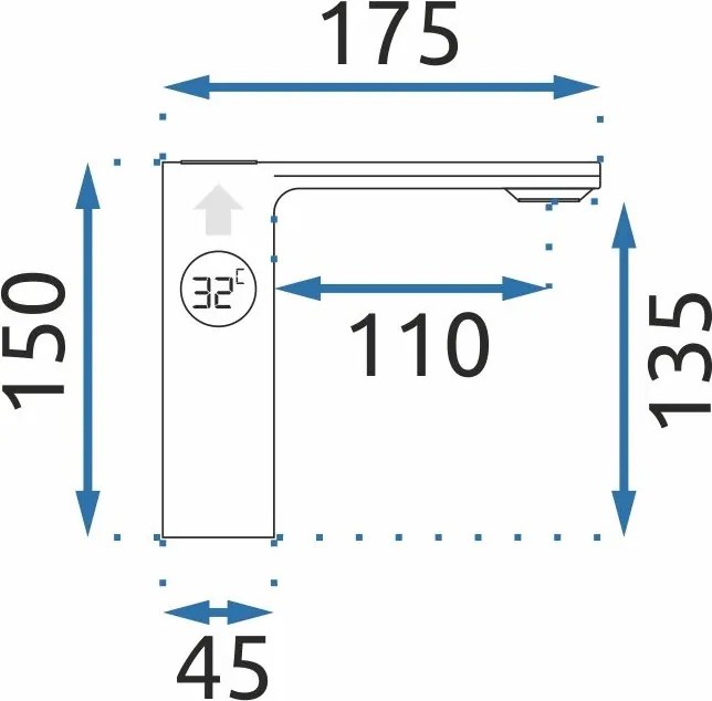 Rea Mils LCD, umyvadlová baterie, chromová, REA-B2000