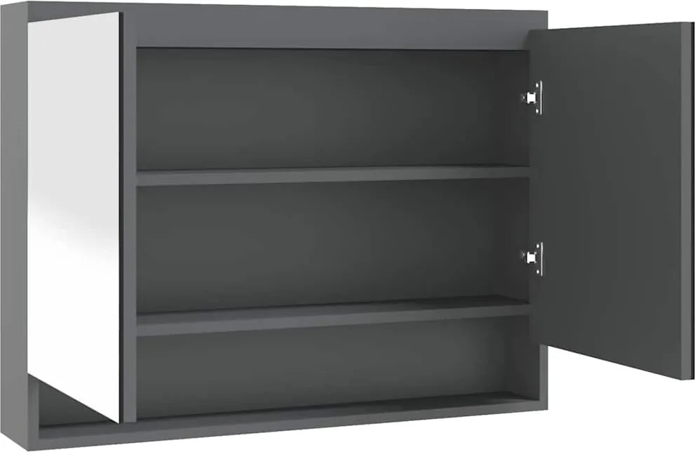 Koupelnová skříňka se zrcadlem 80 x 15 x 60 cm MDF šedá 331534