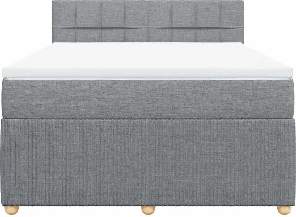 Box spring postel s matrací světle šedá 140 x 200 cm textil 3289779