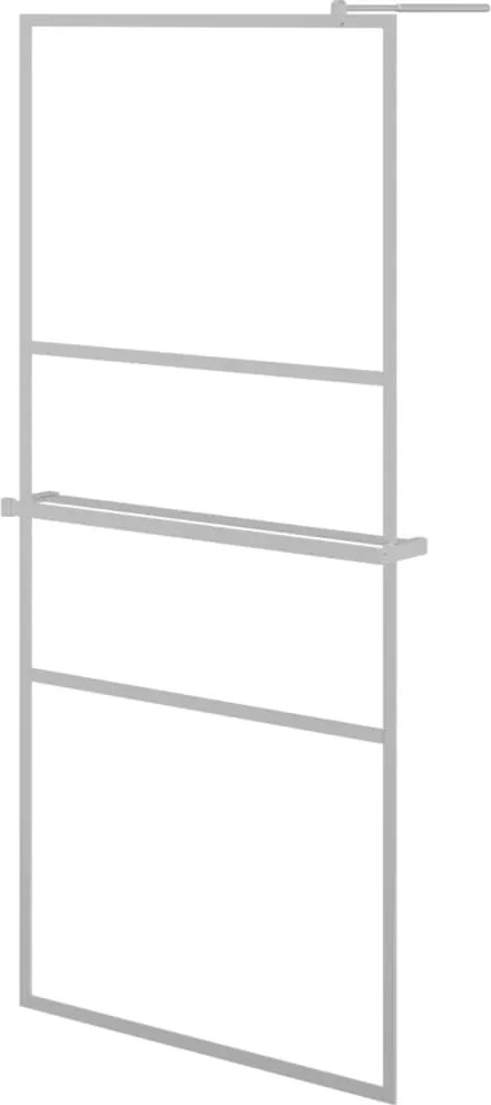 Zástěna do průchozí sprchy s policí chrom 90x195 cm ESG/hliník 3185497